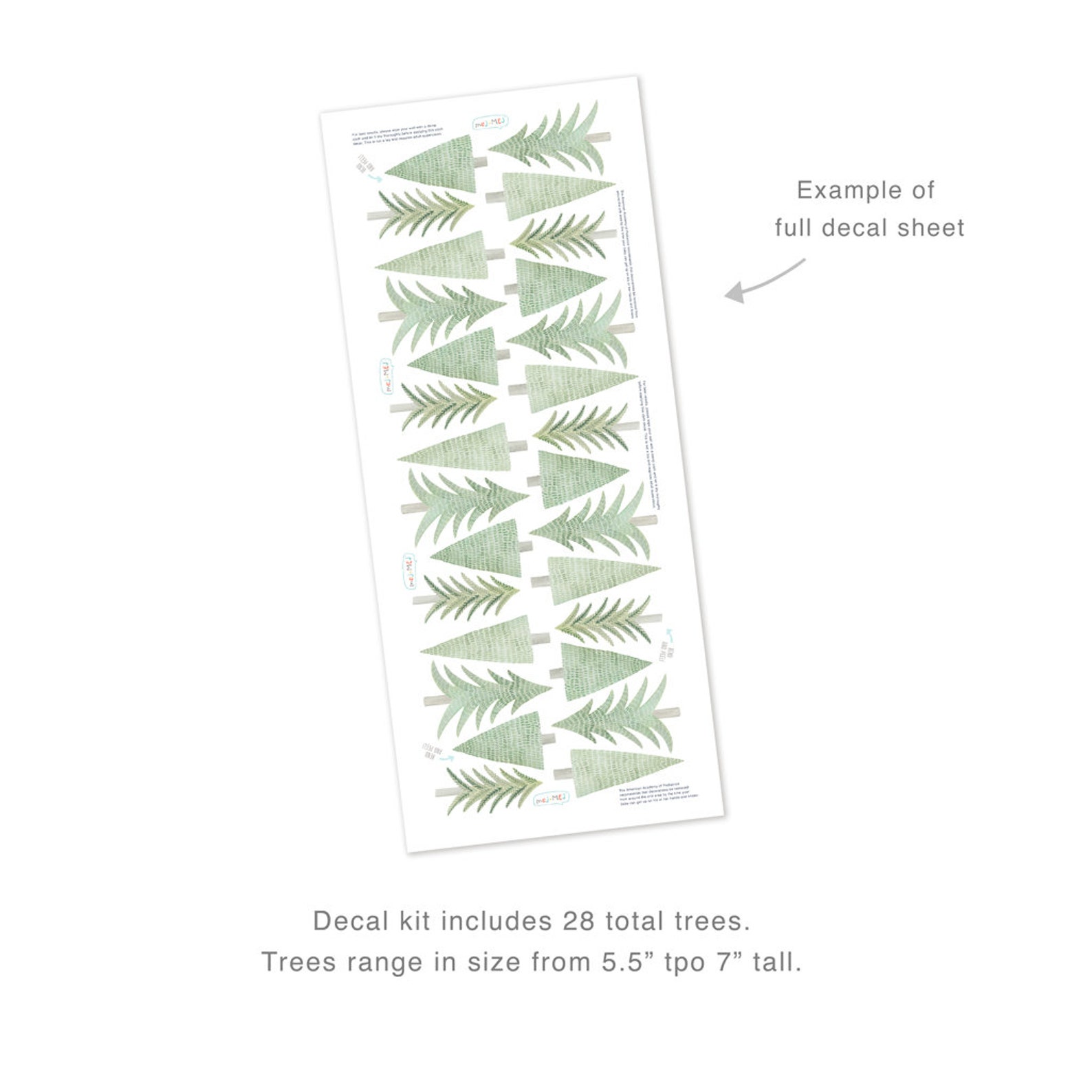 Evergreen Tree Toss Fabric Wall Decal Evergreen Mej Mej - Etsy