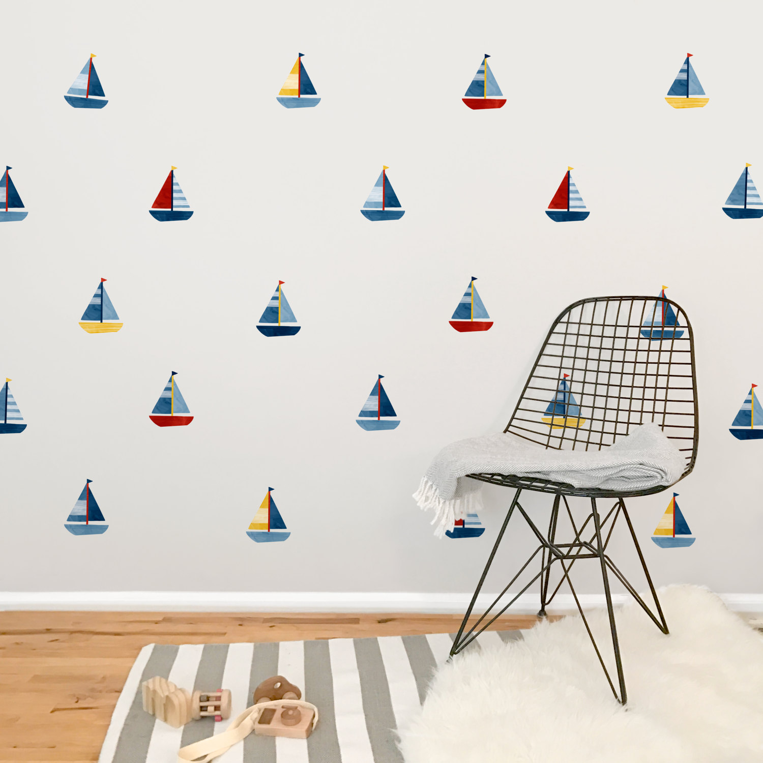 Boat Toss - Fabric Wall Decal - Sag Harbor - Mej Mej - Etsy