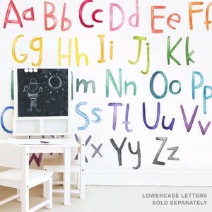 Rainbow Uppercase Letters - Fabric Wall Decal - Color Story - Mej Mej ...