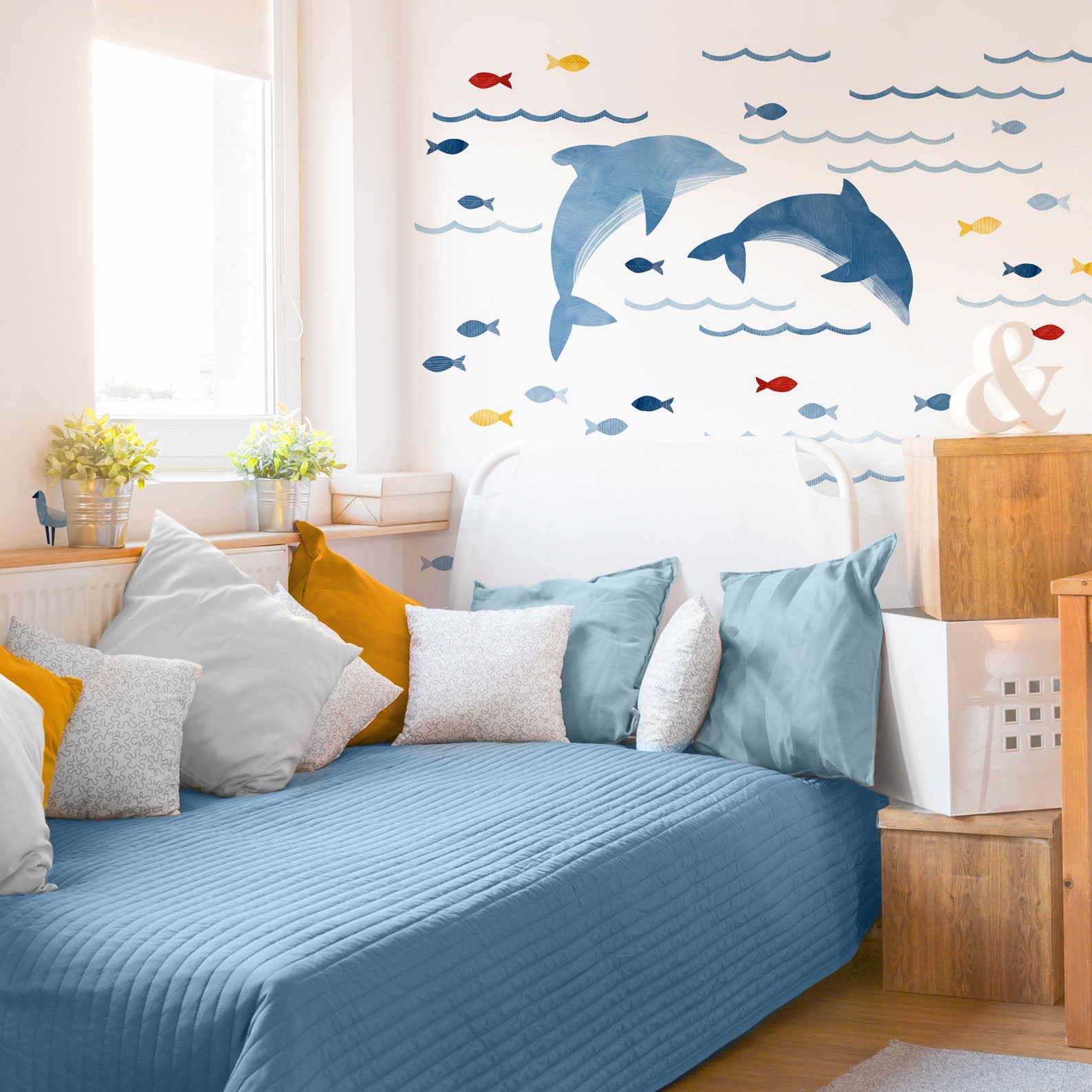 Dolphin Kit Fabric Wall Decal Sag Harbor Mej Mej - Etsy