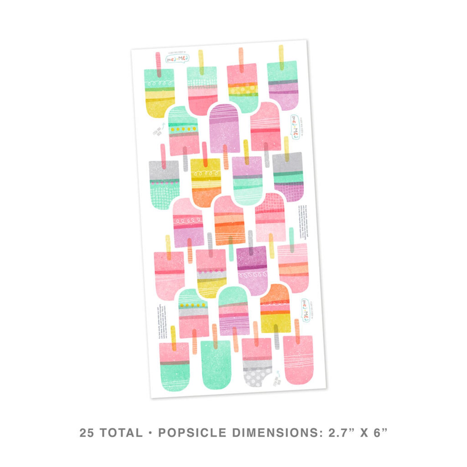 Popsicles Fabric Wall Decal Yum Mej Mej | Etsy