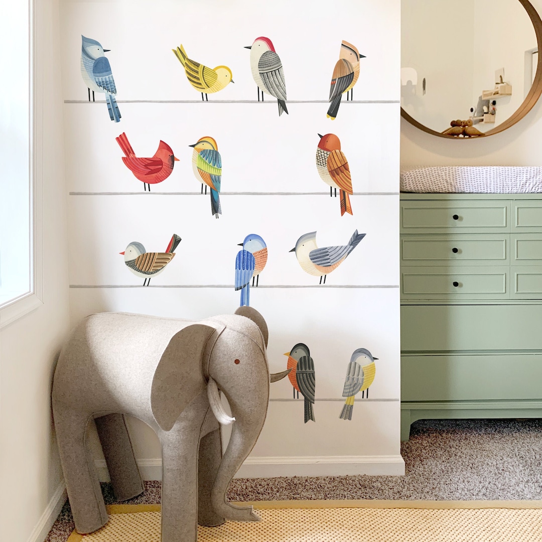 Birds on A Wire Kit - Fabric Wall Decal - Feather - Mej Mej - Etsy