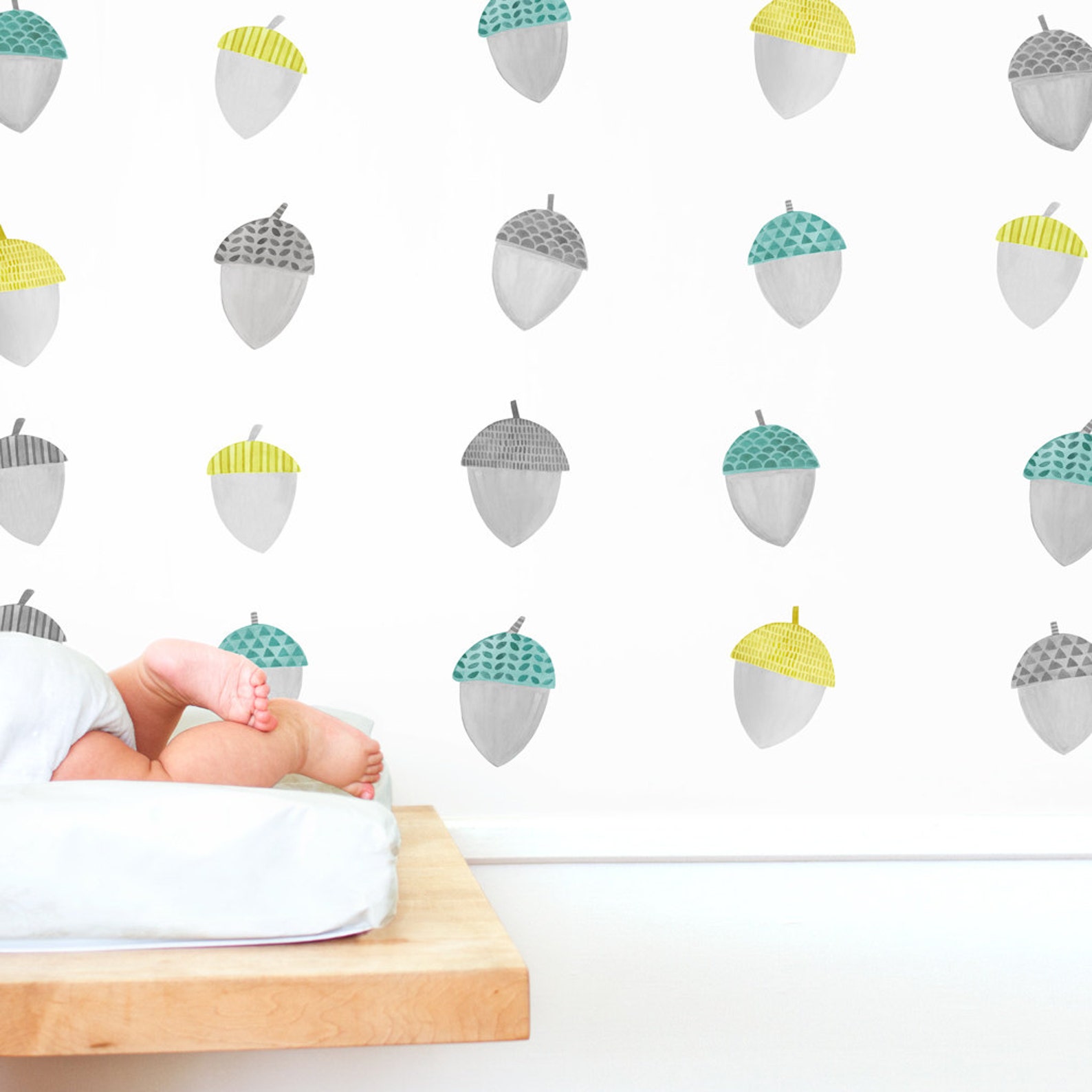 Acorn Toss - Multi - Fabric Wall Decal - Woodland - Mej Mej - Etsy