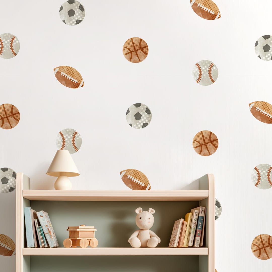 Sports Balls - Peel-and-stick Wall Decals - Mej Mej - Etsy