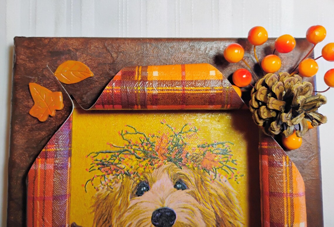 Goldendoodle Fall Busted Canvas Art, 8X10 Framed Farmhouse Decor ...