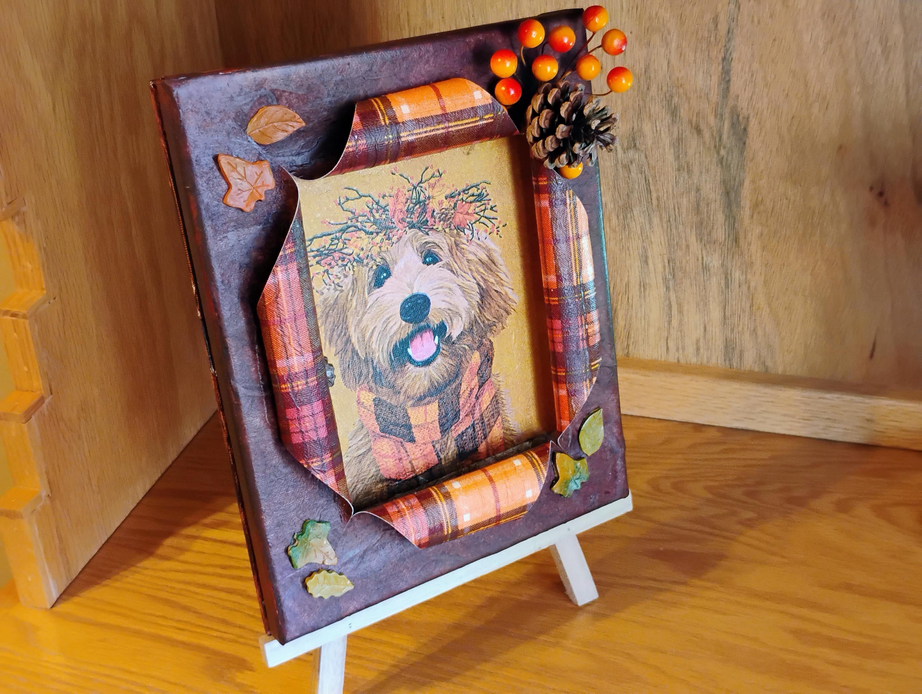 Goldendoodle Fall Busted Canvas Art, 8X10 Framed Farmhouse Decor ...