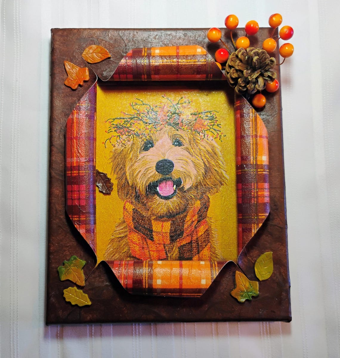 Goldendoodle Fall Busted Canvas Art, 8X10 Framed Farmhouse Decor ...
