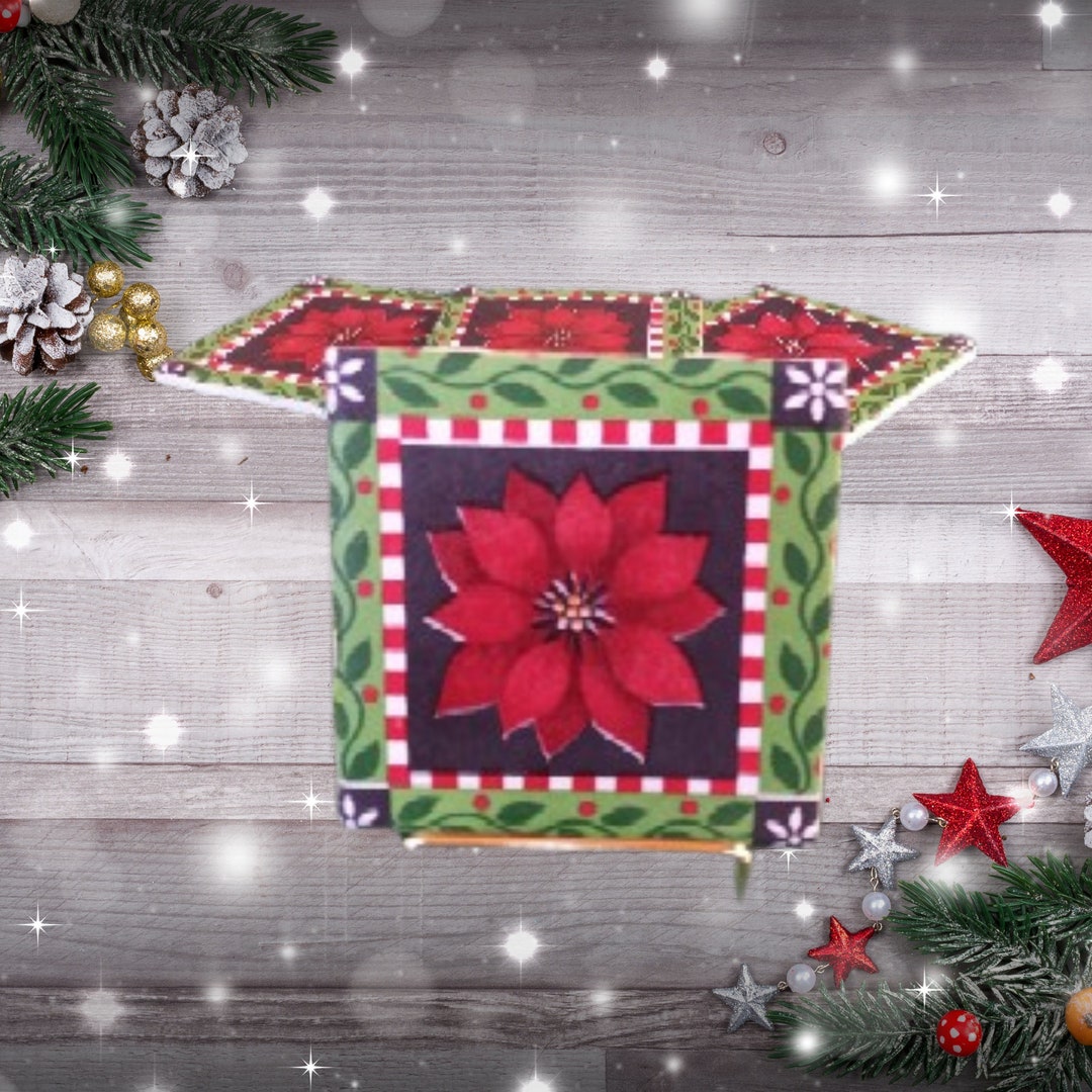 Christmas Decoupaged Ceramic Tile Coasters, Upcycled Holiday Drink ...