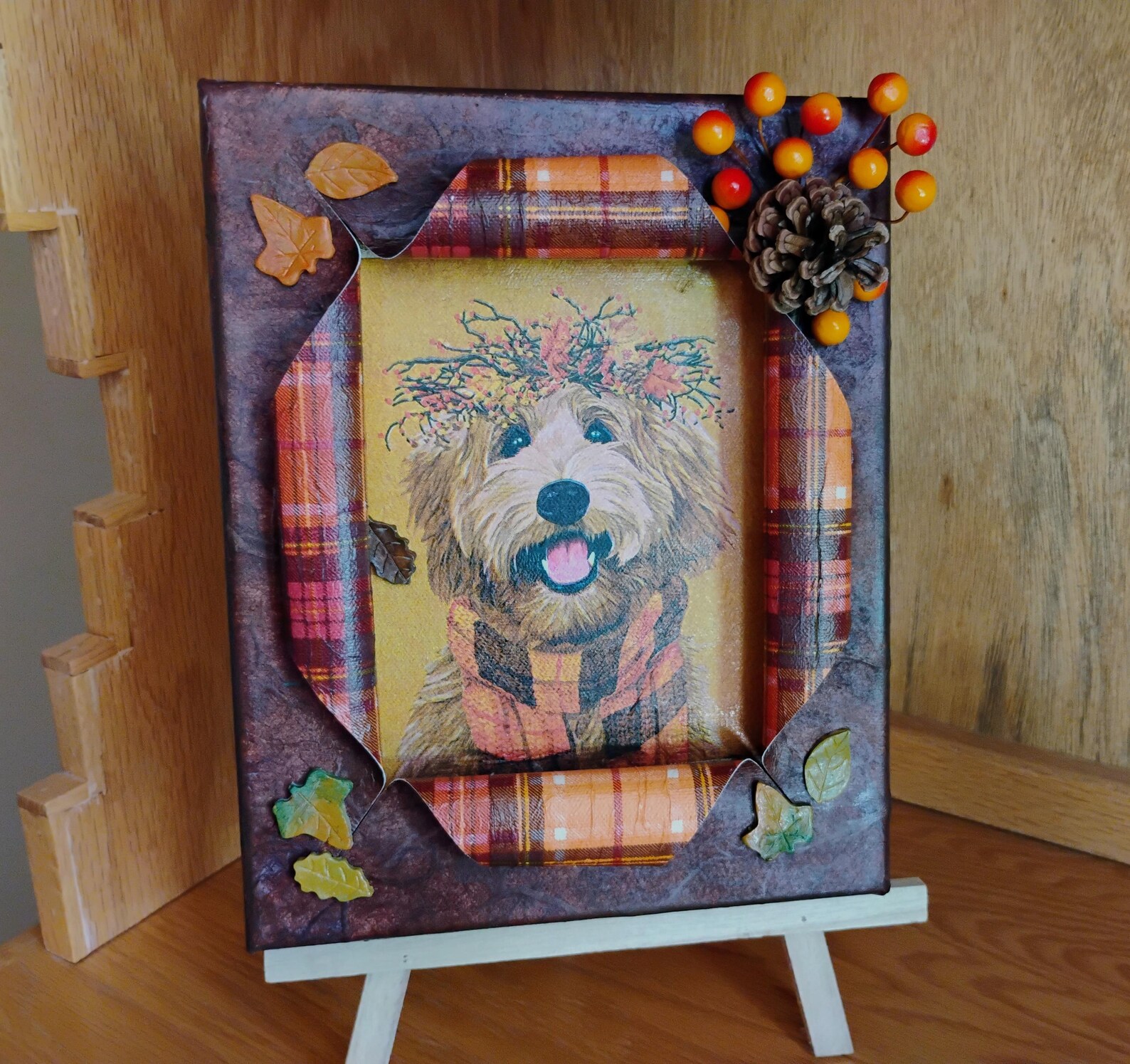 Goldendoodle Fall Busted Canvas Art, 8X10 Framed Farmhouse Decor ...