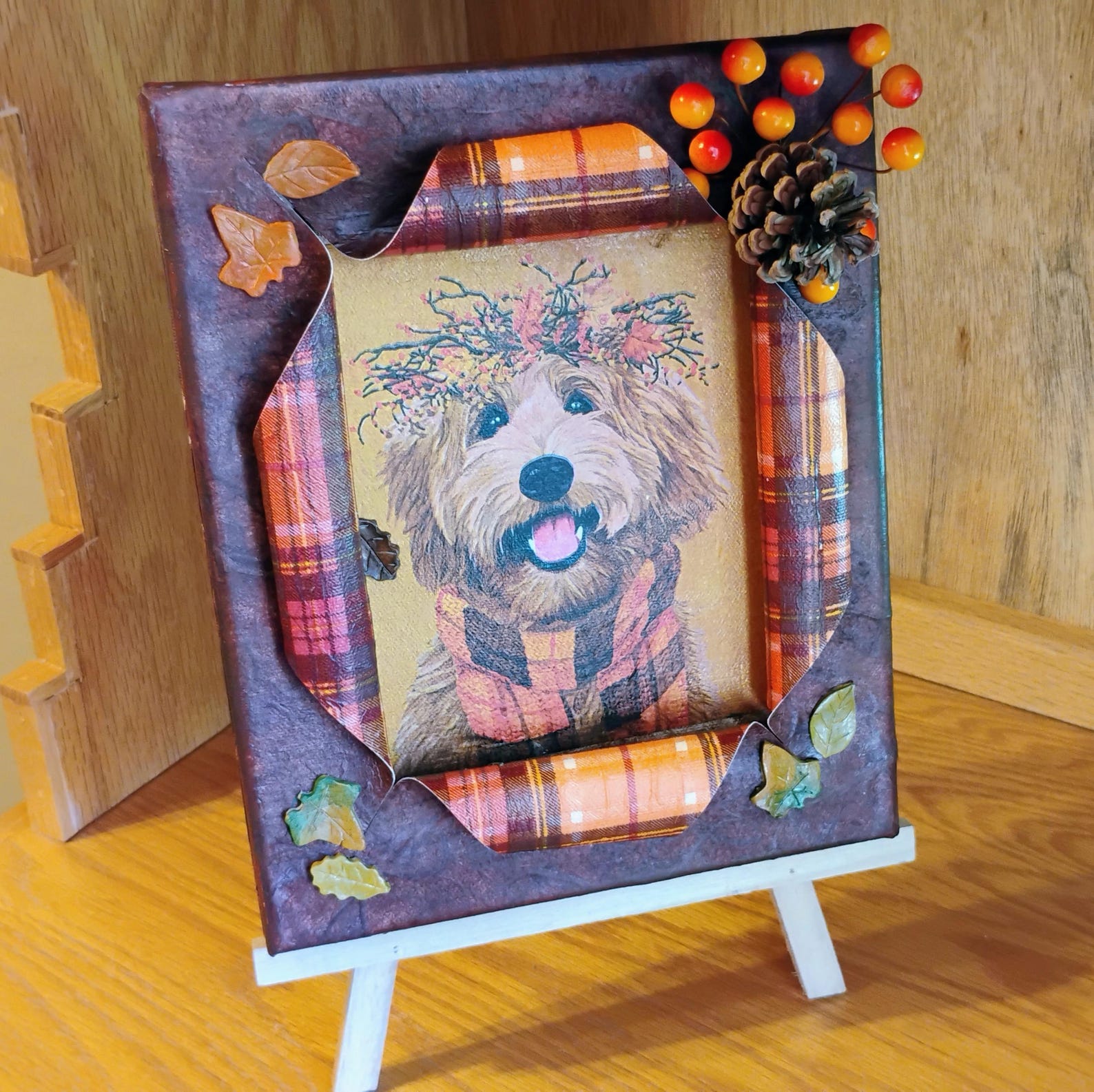 Goldendoodle Fall Busted Canvas Art, 8X10 Framed Farmhouse Decor ...
