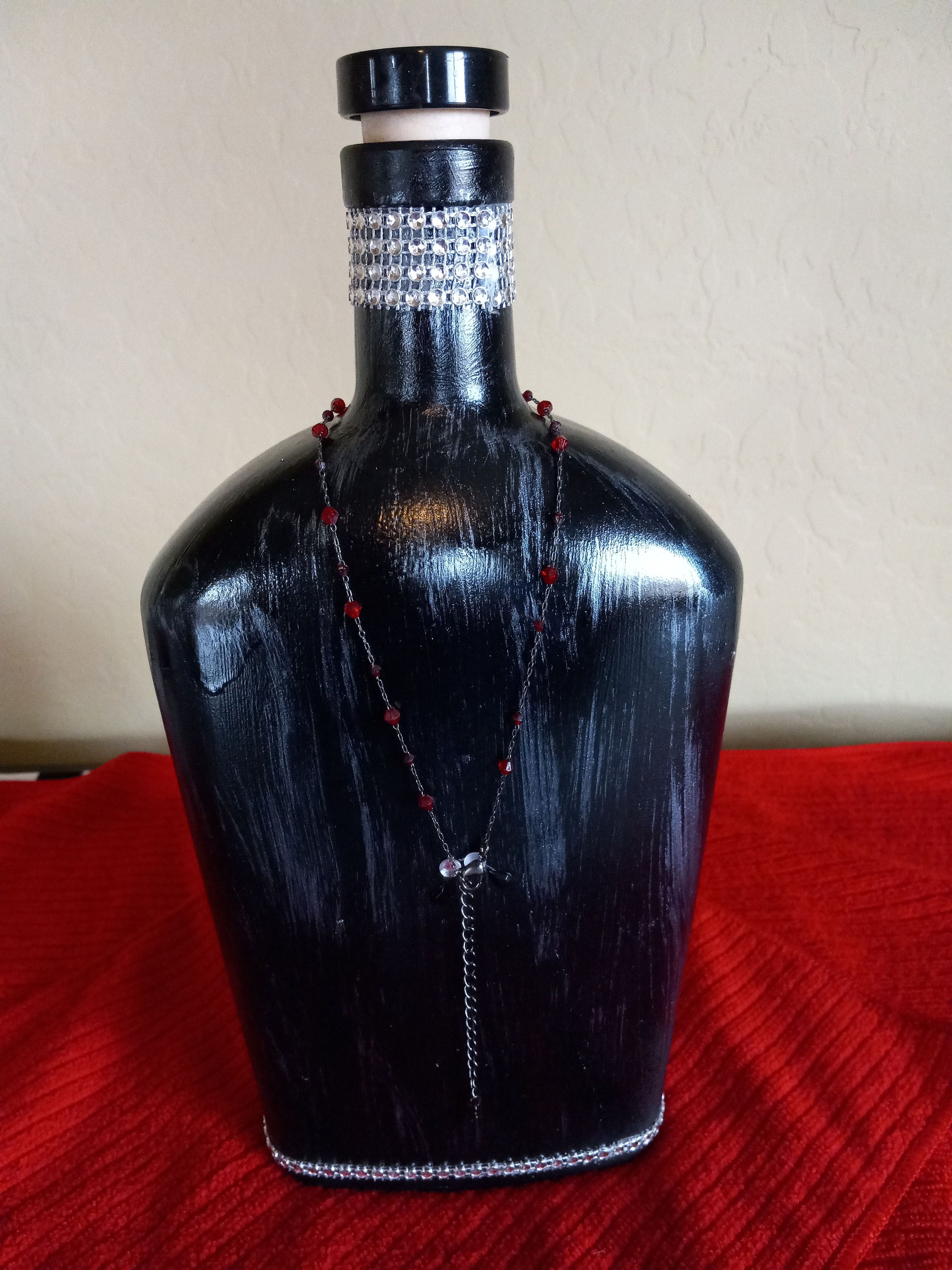 Decoupaged Art Deco Flapper Decor Bottle, Upcycled Liquor Bottle ...