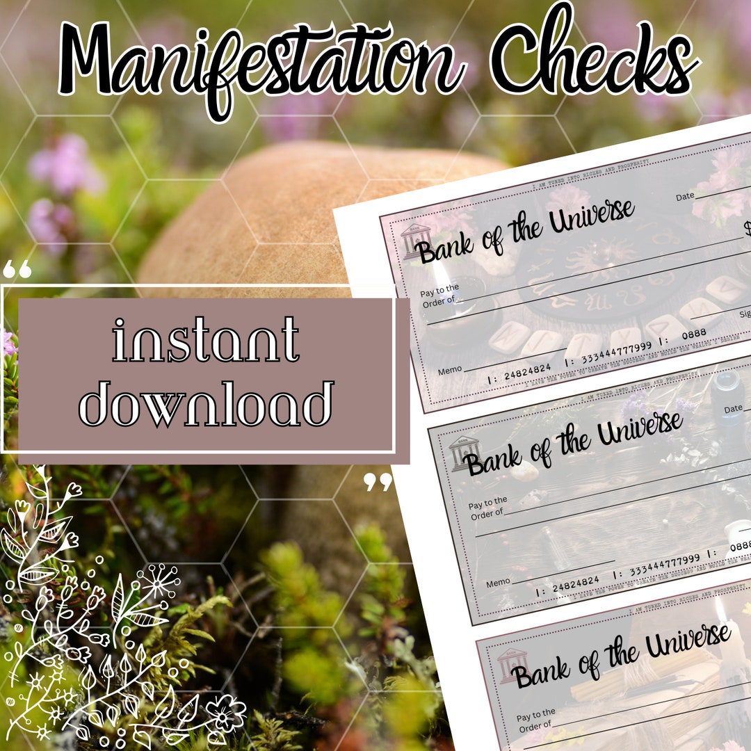 Manifestation Checks | Vision Board Checks | Printable Abundance ...