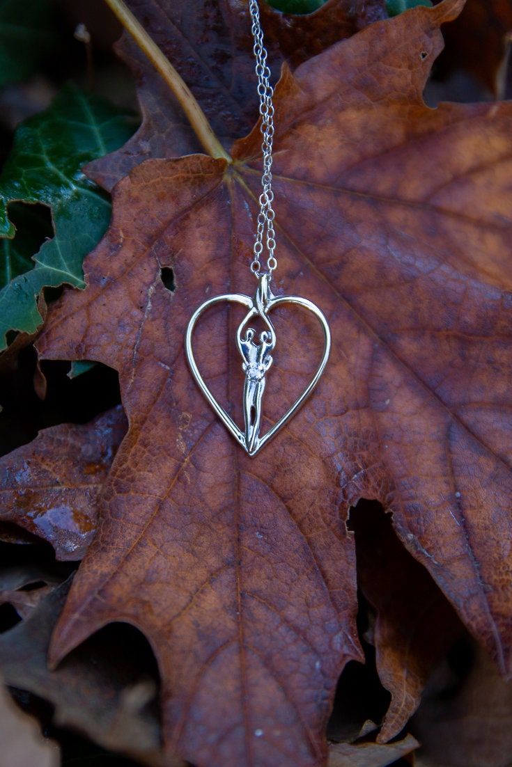 Symbol of Love, Sterling Silver Soulmate Heart Necklace, Stone Necklace ...