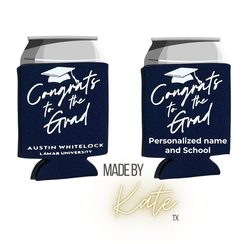 Congrats to the Grad Can Cooler, Personalized Graduation Party Koozies ...