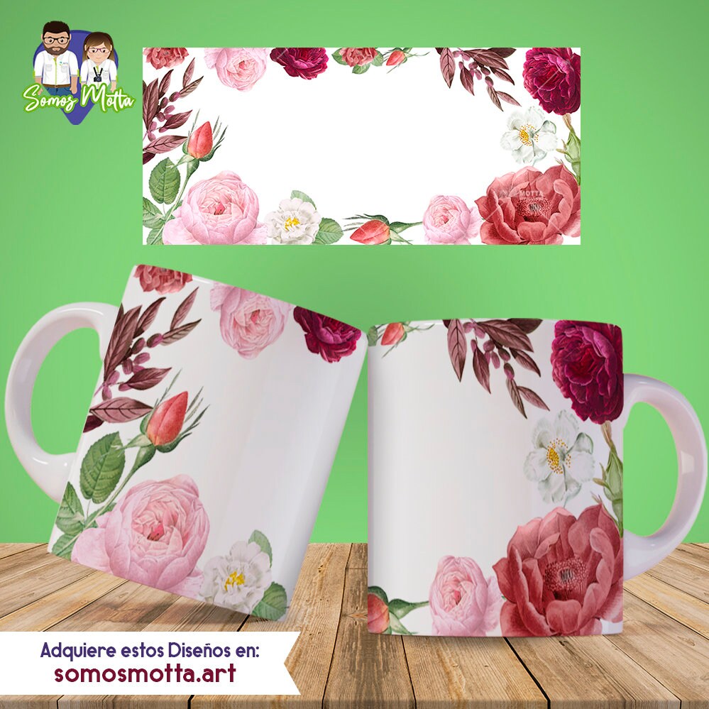 Diseños Sublimación de Flores sublimation templates mug - Etsy España