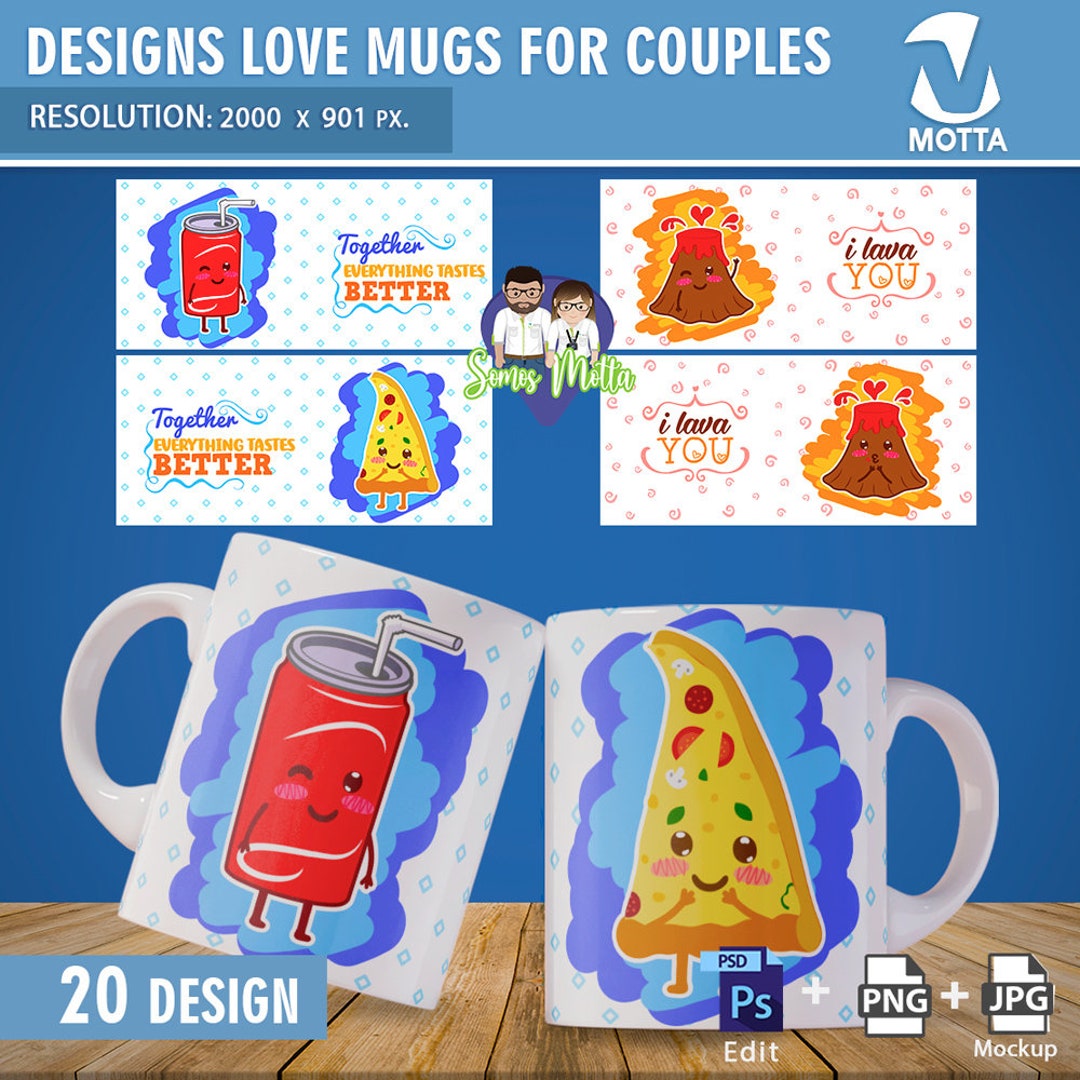 Unique Cup Designs for Love: Customizable PSD Templates for - Etsy