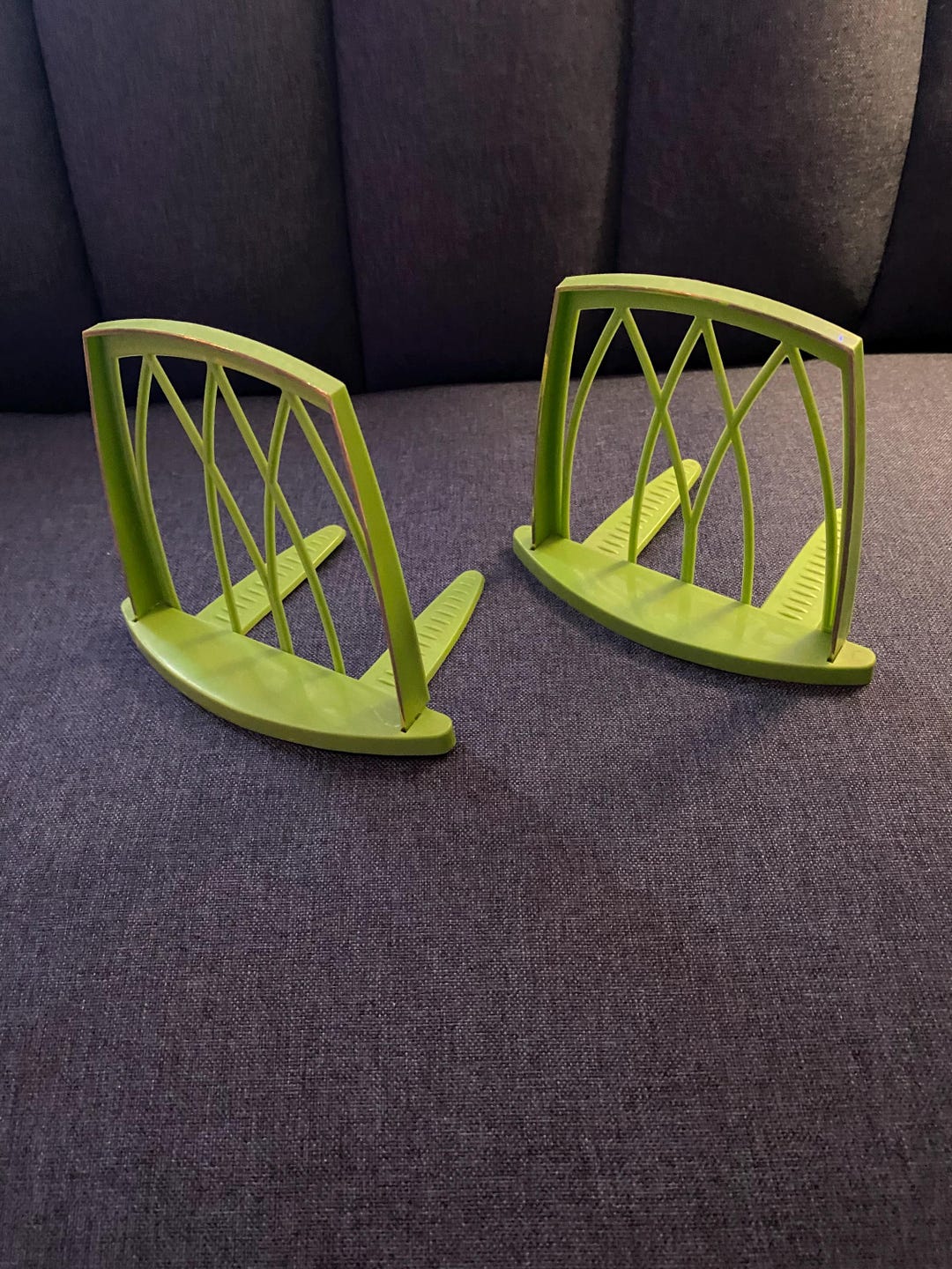 2 MCM Green Plastic Bookends (c) - Etsy