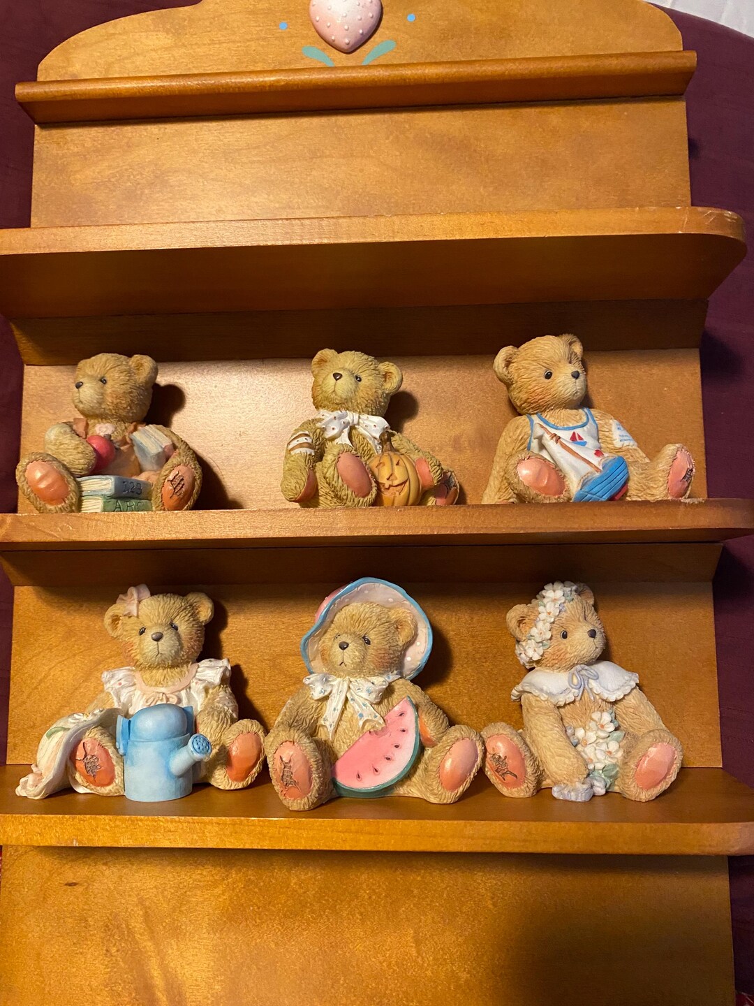 6 Cherrished Teddies W/ Shelf (c-15) - Etsy