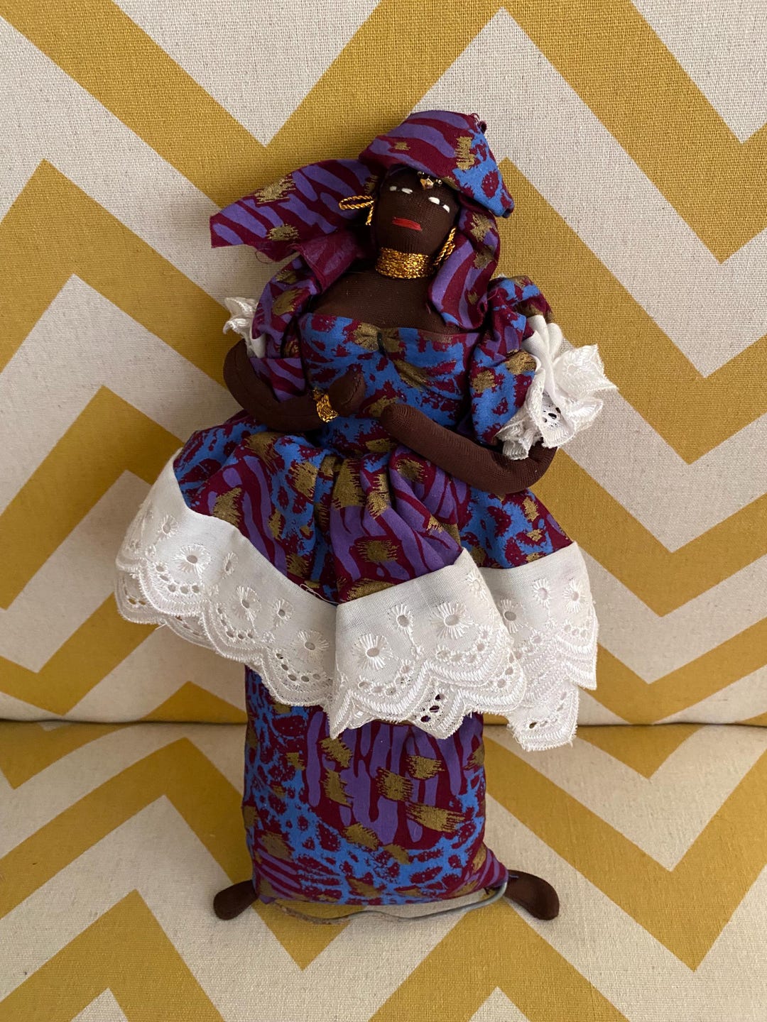 Vintage Folk Art Handmade African Fabric Doll (t) - Etsy