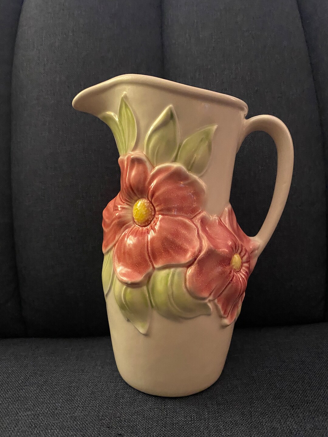 Vintage Holland Mold Pitcher/vase Pastel Colored Flowers (c-s&b01) - Etsy