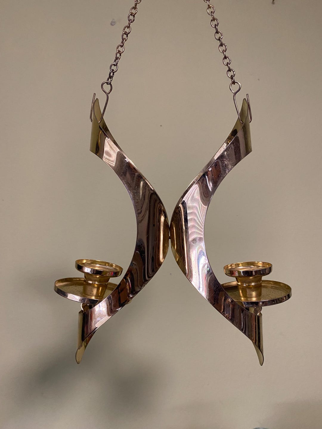 MCM Mascot Brass Swag Hanging Chandelier Candle Holder (ABC) - Etsy