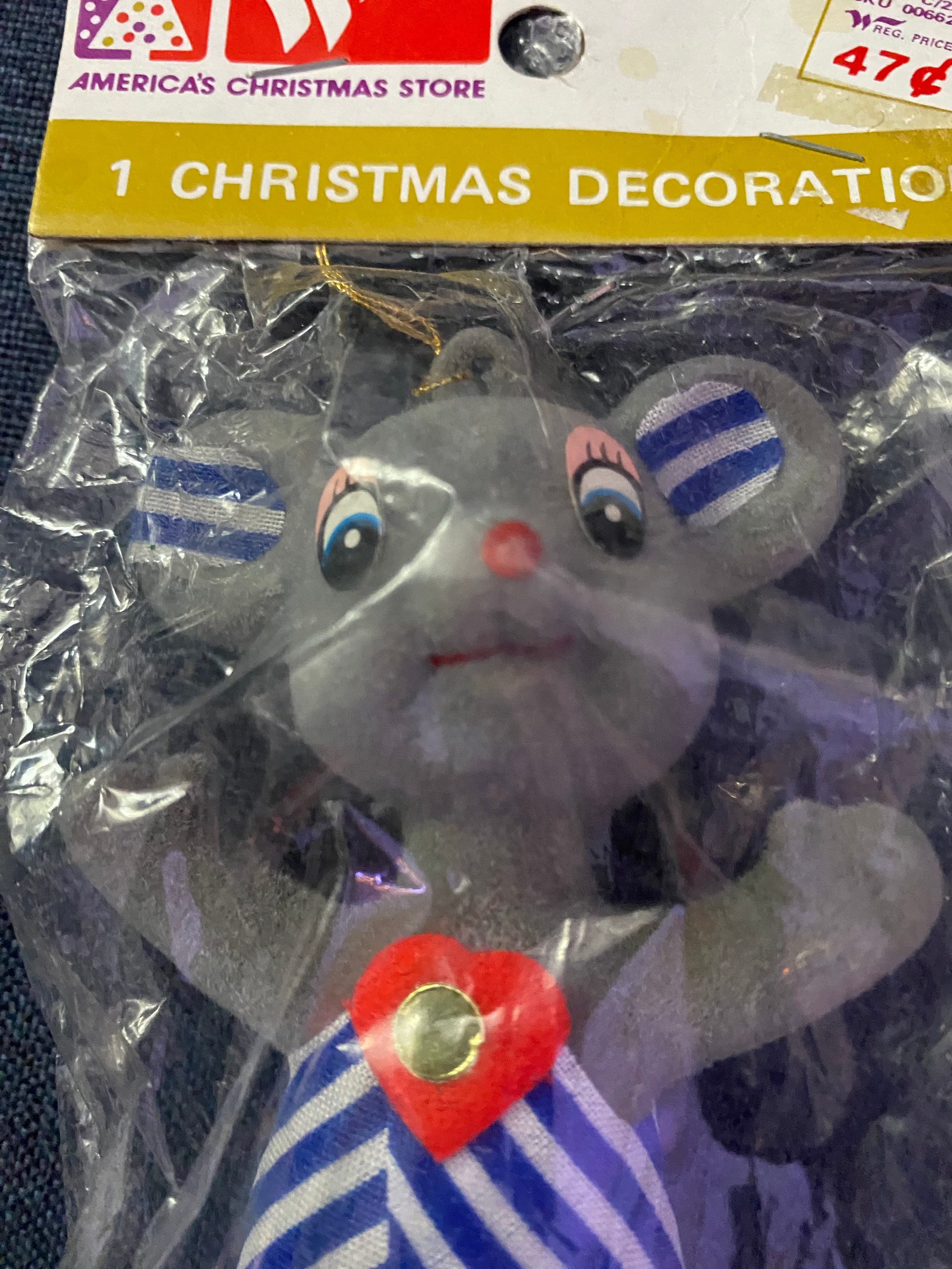 Vintage Woolworths Woolco Christmas Mouse Ornament NIP - Etsy