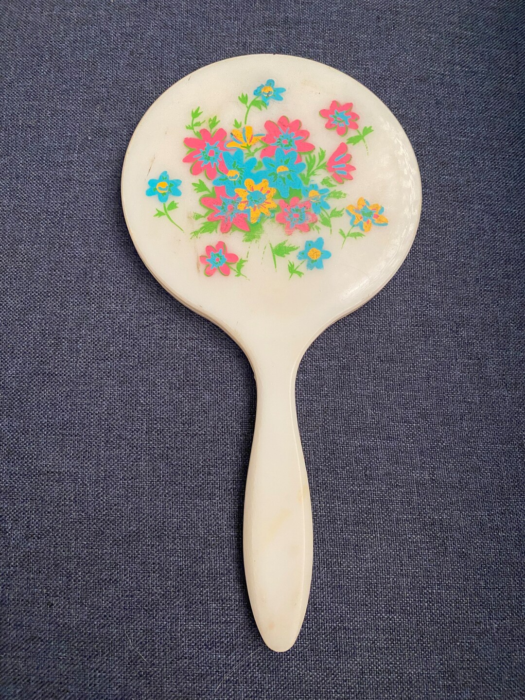 Vintage Celluloid Handheld Mirror AC - Etsy