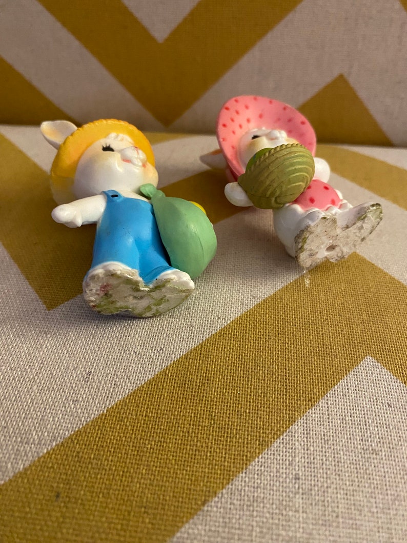 2 Vintage Small Plastic Easter Bunnies (AC) - Etsy