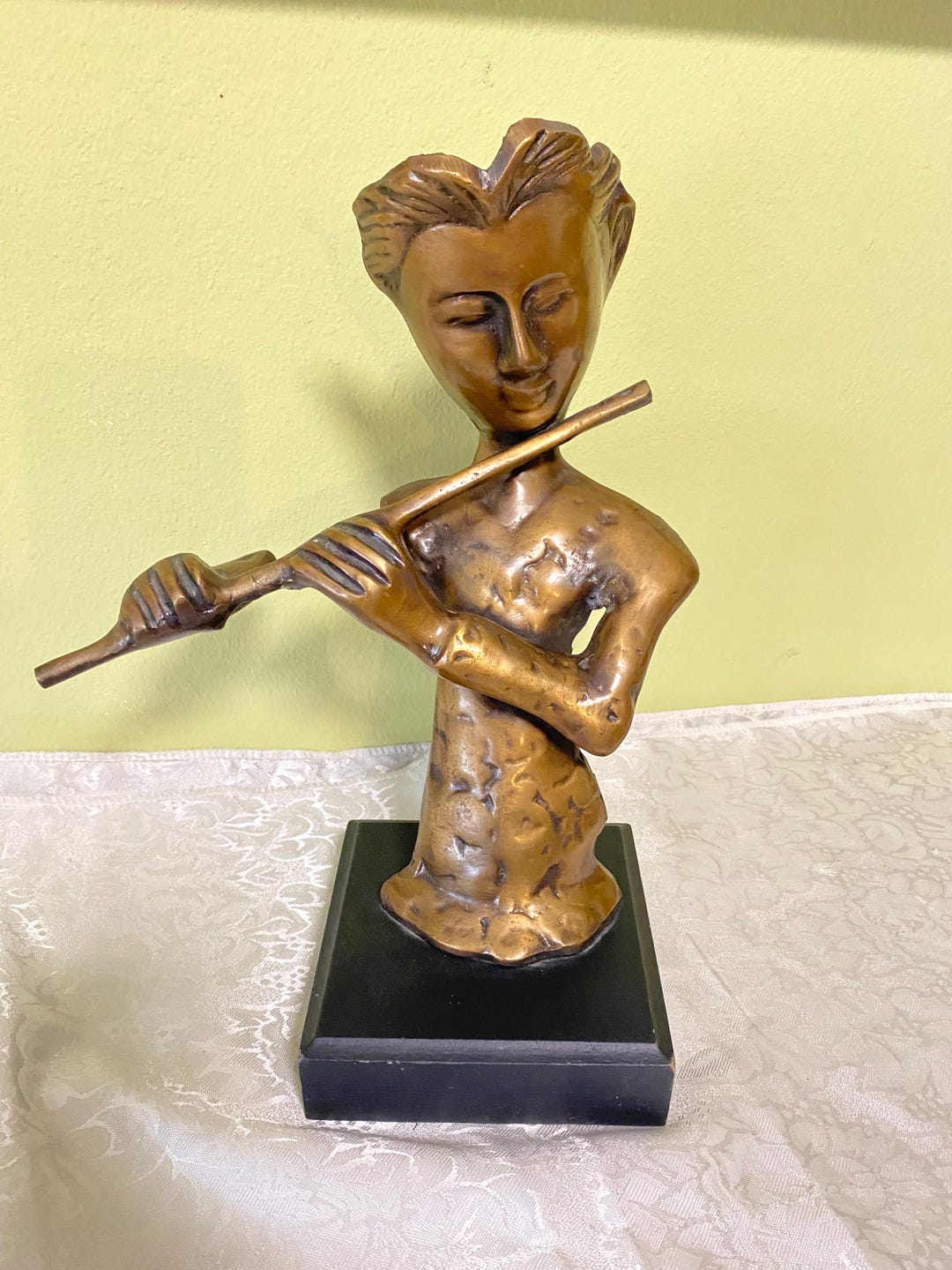 MCM Bronze Musician Sculpture of a Flute Player (40) - Etsy