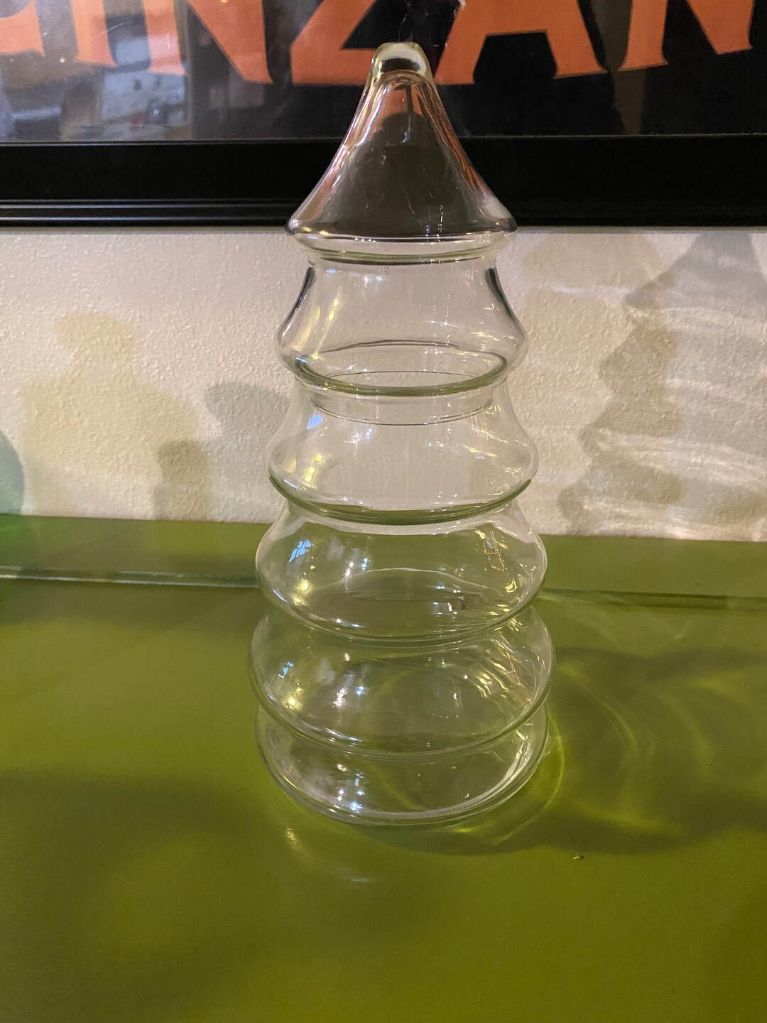 Large Glass Christmas Tree Lidded Jar (03) - Etsy