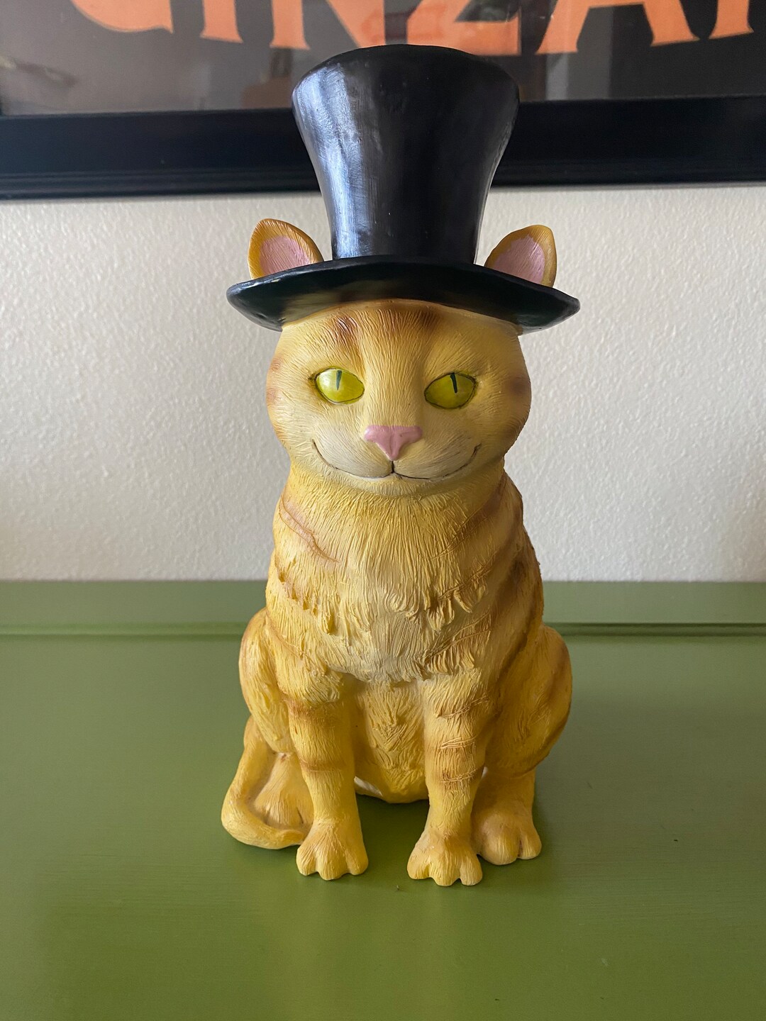 Quirky Cat in a Top Hat Cast Figure - Etsy