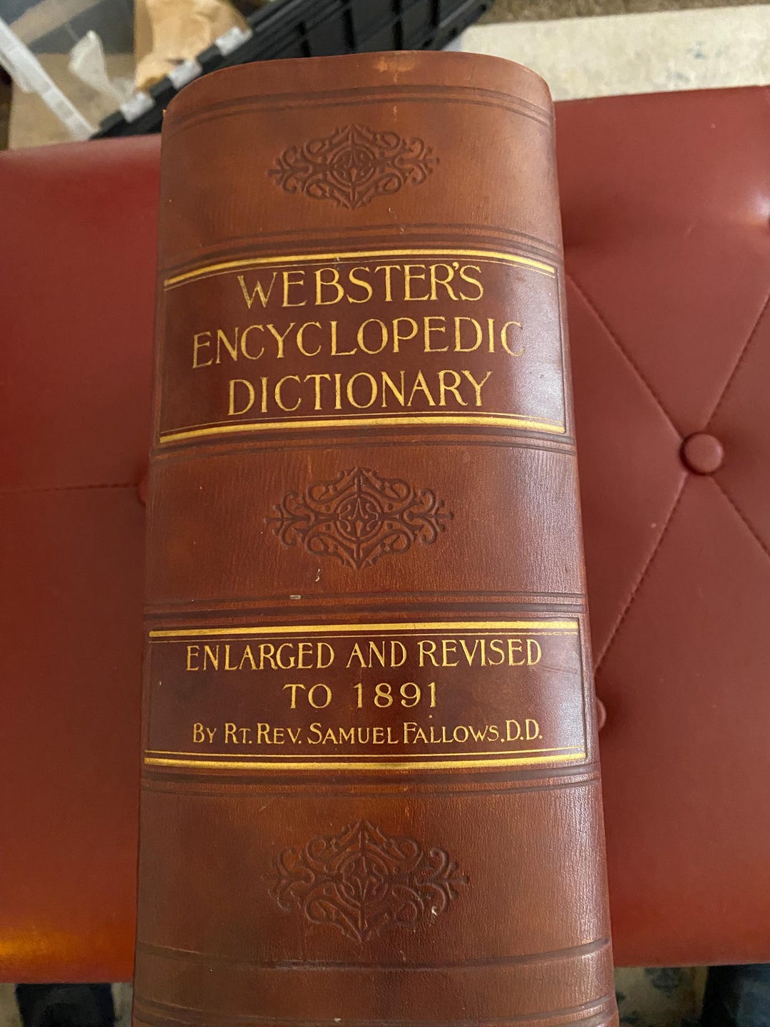 Vintage Leather Bound Websters Encyclopedia Dictionary (t) - Etsy