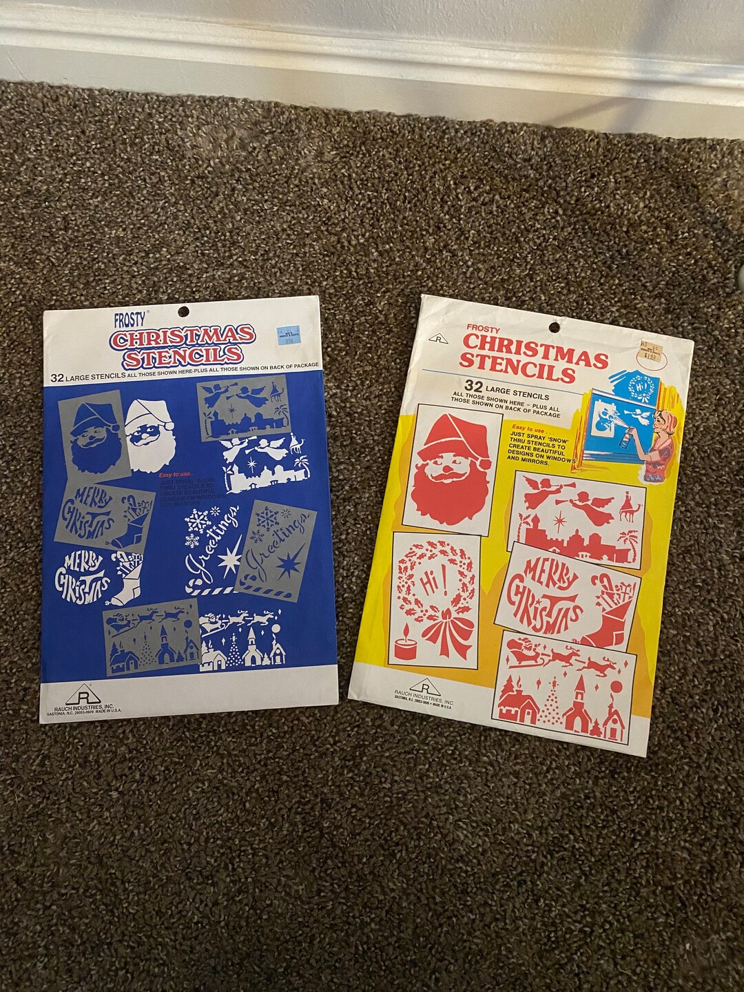 2 Vintage Packages of Christmas Stencils - Etsy