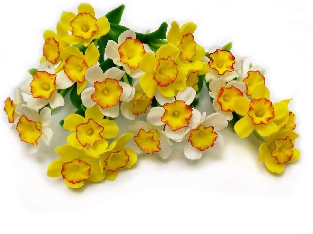 8 Miniature Daffodils, Polymer Clay Dollhouse Bouquet, 1:12 Scale - Etsy