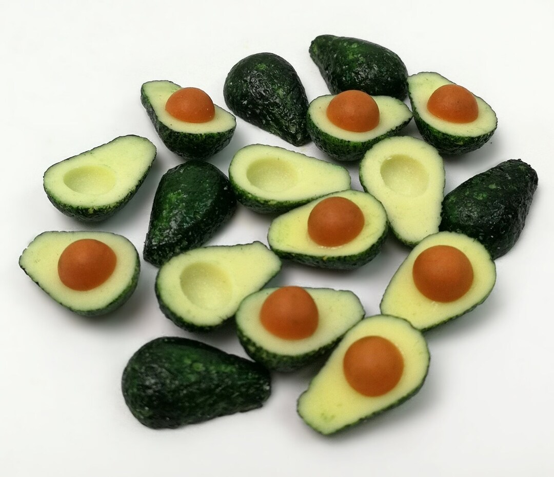 20 Pcs Dollhouse Miniature Accessories Fruit Half Avocados Home Decor 1 ...
