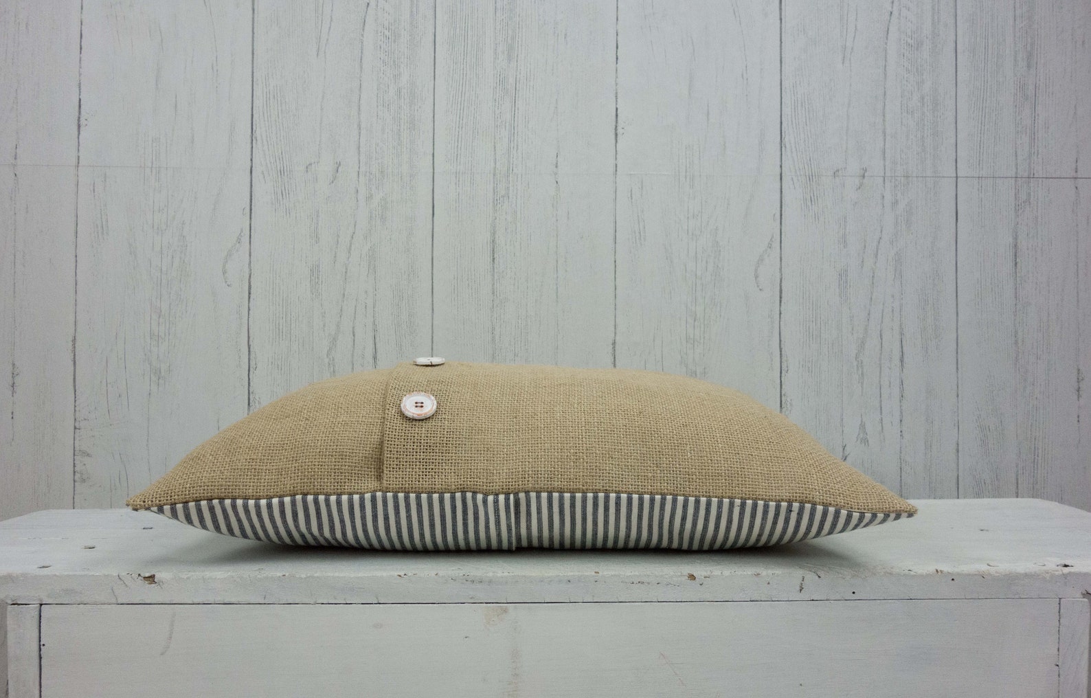 Burlap Throw Pillow With Buttons. Perfect for Farmhouse Decor - Etsy