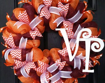 Virginia tech wreath | Etsy