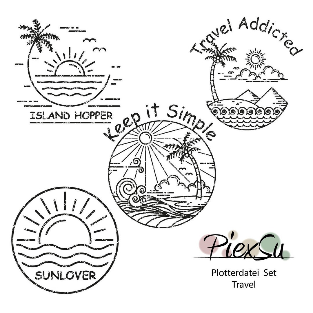 Plotter file set Travel DXF, SVG, jpg & png Silhouette, Brother, Cricut PiexSu - Etsy Portugal