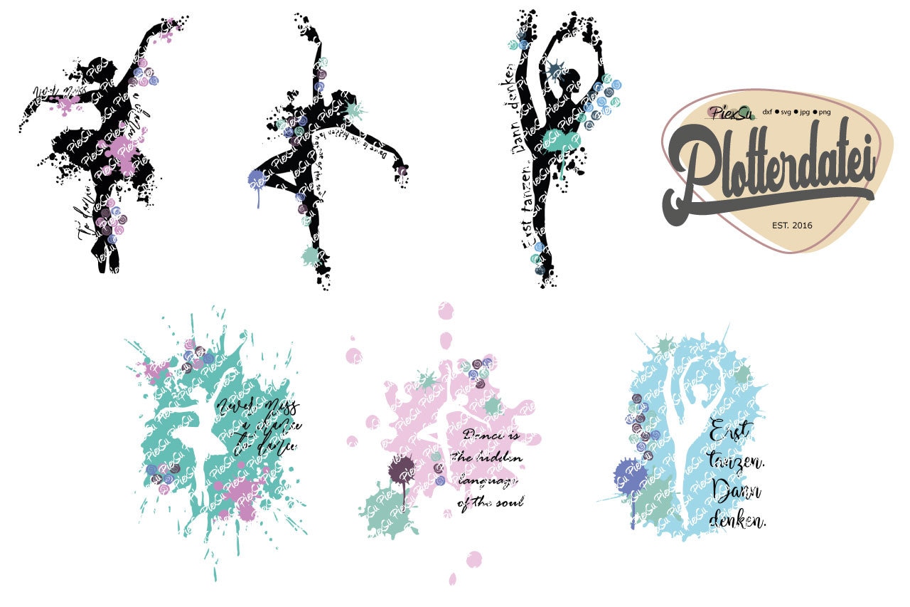 Plotterdatei Set Dance Ballette Tanzen Ballerina von PiexSu | Etsy
