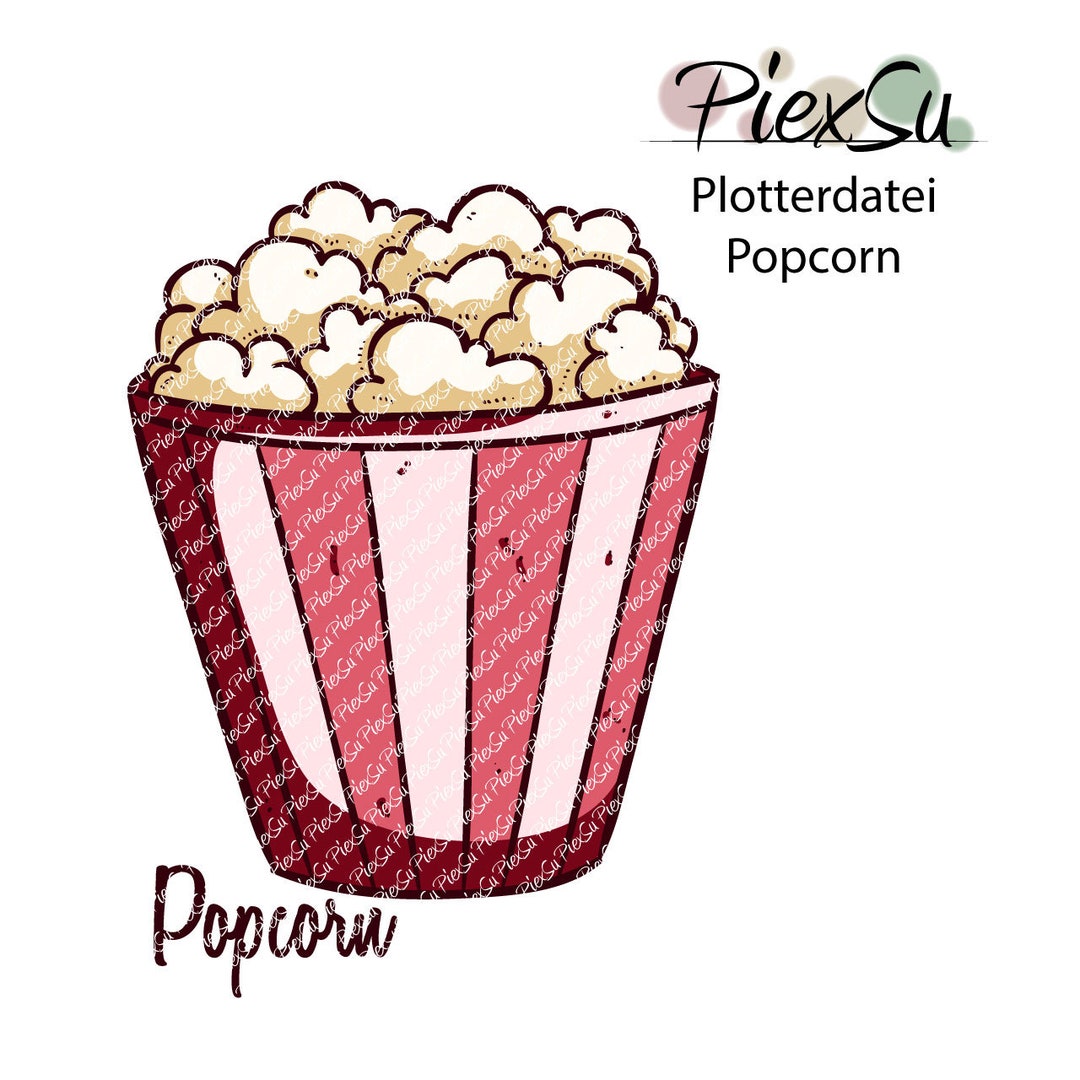 Plotterdatei Popcorn Als Dxf Svg Für Silhouette, Brother Cricut Popcorn ...