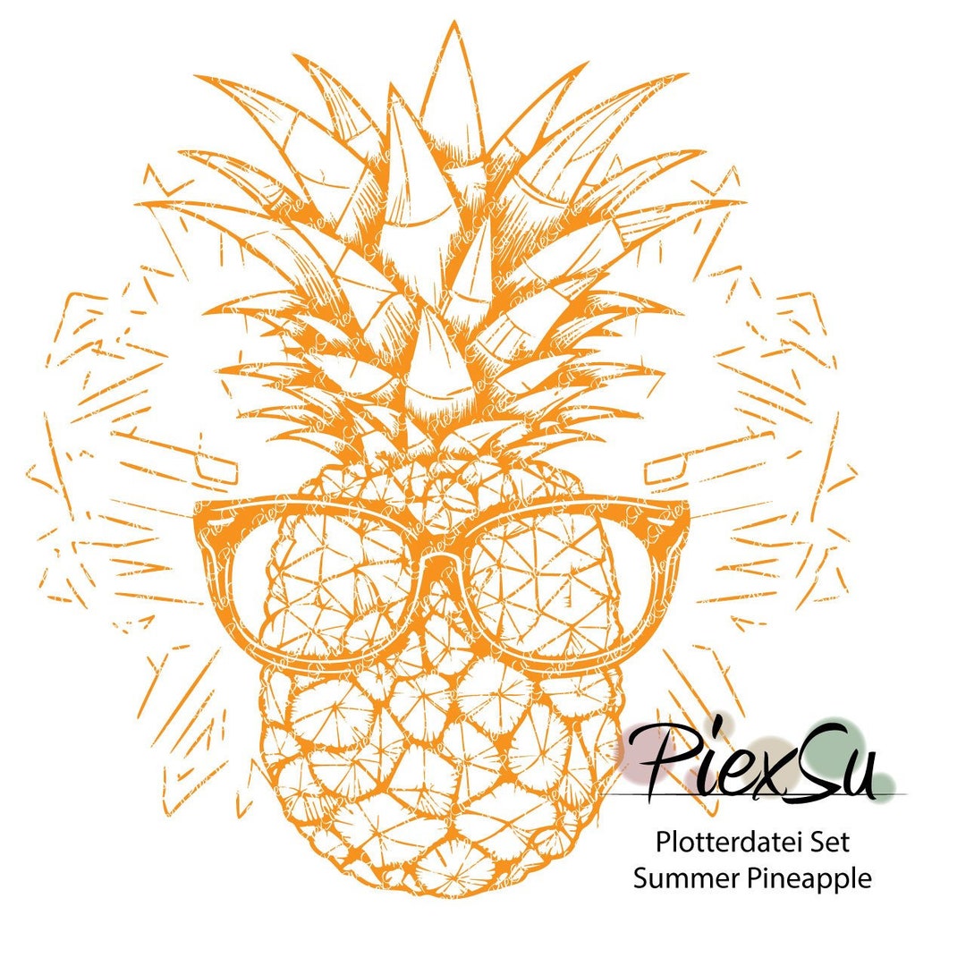 Cuttig File summer Pineapple DXF, SVG, Jpg & Png Silhouette, Brother ...