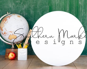 Teacher Circle Sign Woods Theme - Etsy