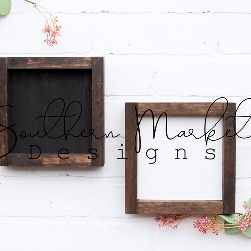 Wood 6x6 Sign Mock up Wood Sign Flat Lay Wood Frame Mock - Etsy