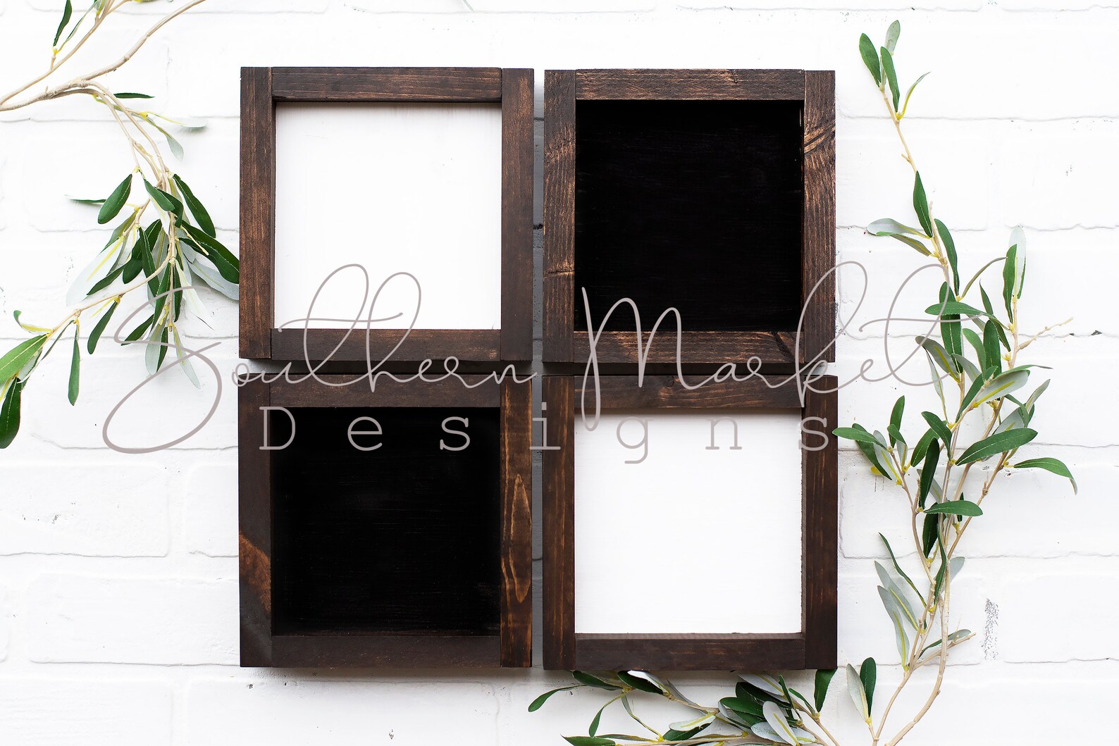 Wood 6x6 Sign Mock up Wood Sign Flat Lay Wood Frame Mock | Etsy