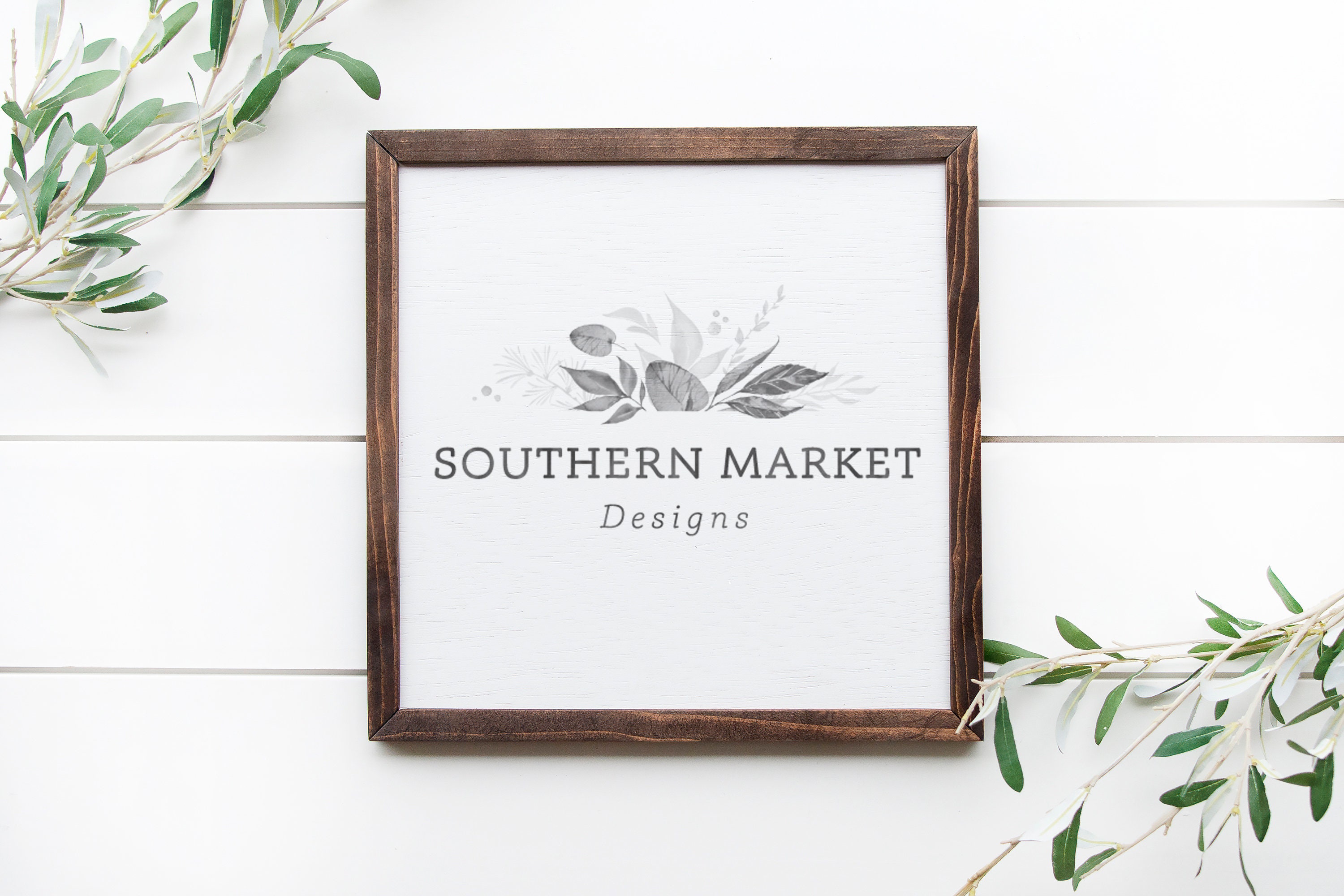 Wood 12x12 Sign Mock up Wood Sign Flat Lay Wood Frame Mock | Etsy