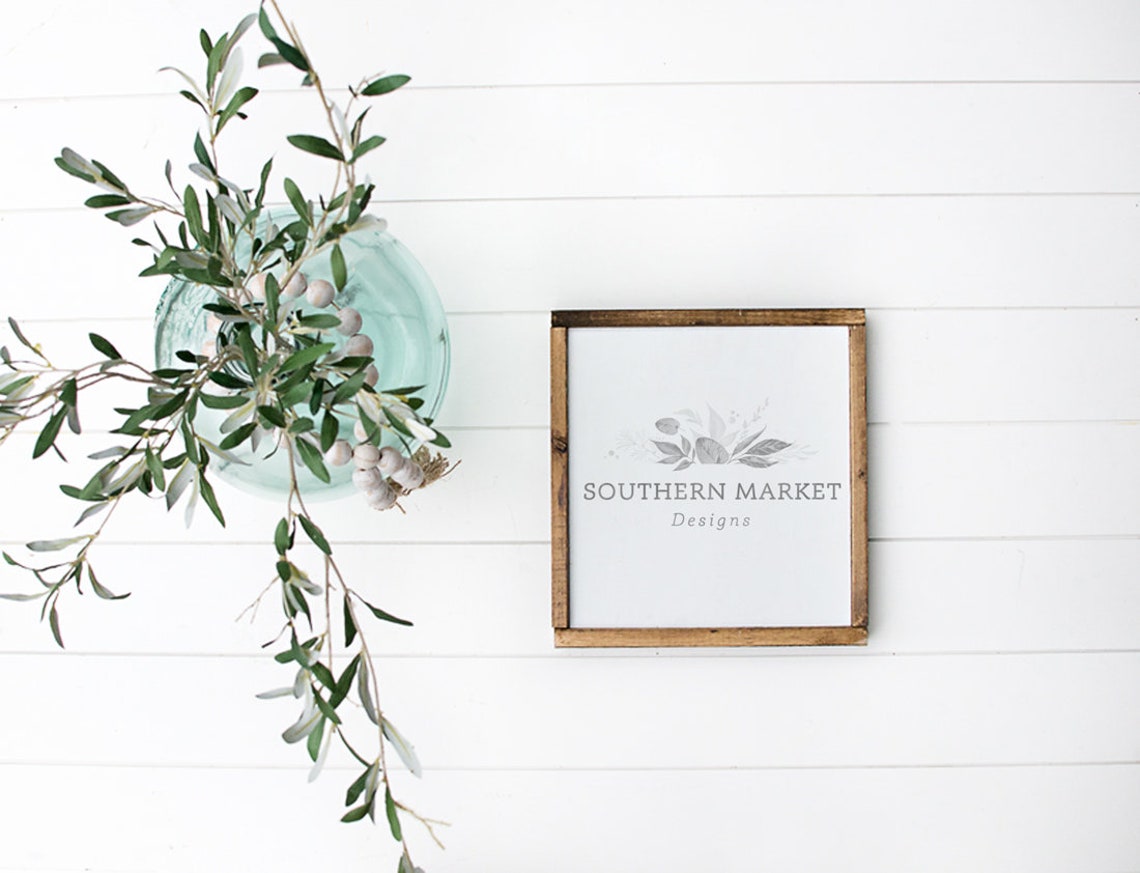 Wood 12x12 Sign Mock up Wood Sign Flat Lay Wood Frame Mock | Etsy