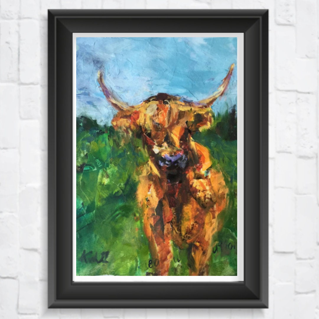 Hairy Cow Print A4 Highland Cow Scottish Scenes Scotland - Etsy UK