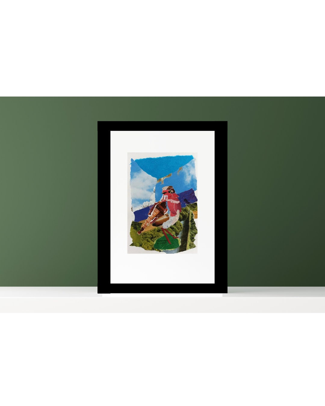 Robin Collage Art, Small Artwork for My Office, Funny Bird Pictures ...