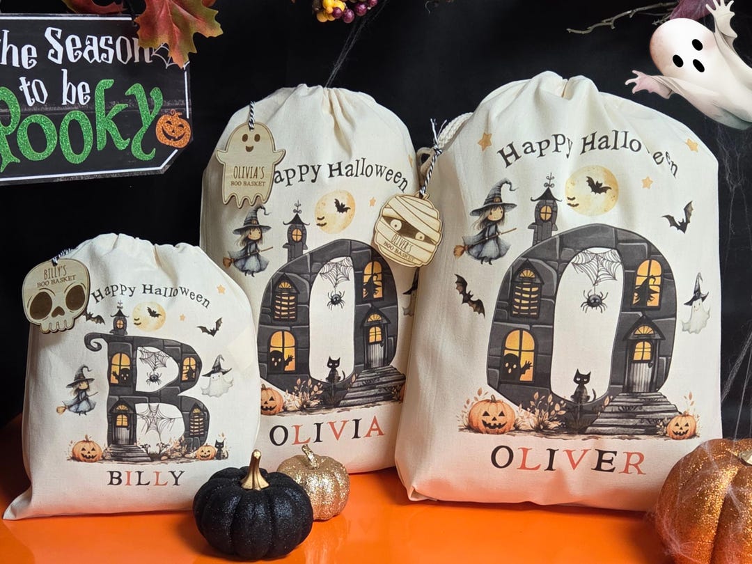 Custom Halloween Bag for Kids Trick or Treat | Spooky Haunted House ...
