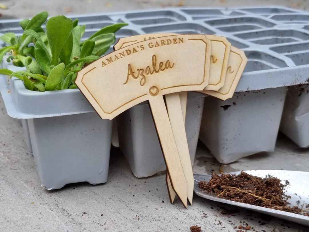 Wooden Plant Marker, Personalised Garden Plant Stake, Custom Plant ...